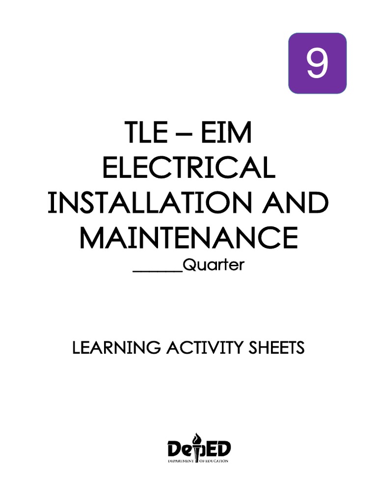 Grade 9 TLE EIM Electrical Installation Maintenance LAS | PDF
