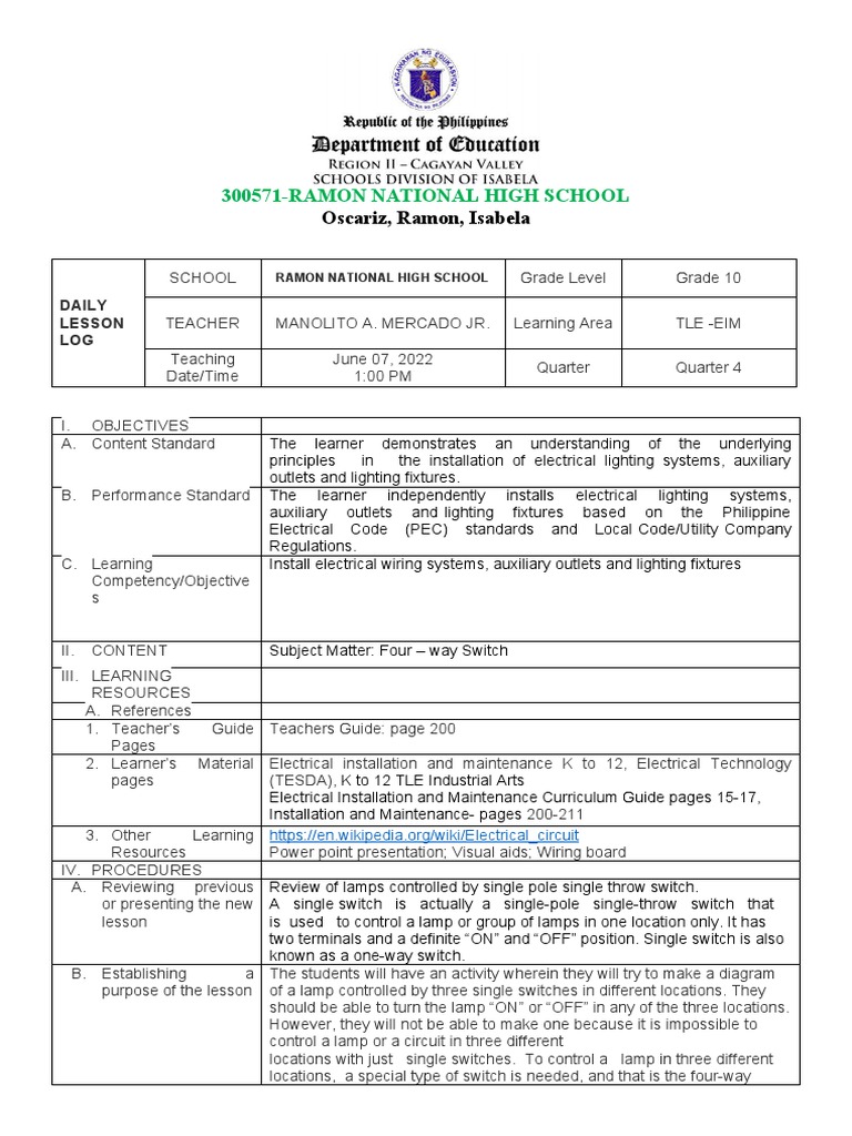 DLL 2022 For Demo - COT2 | PDF | Switch | Learning