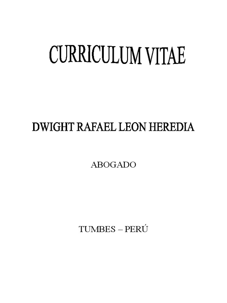 Currículum de Abogado en Tumbes | PDF | Ciencias sociales