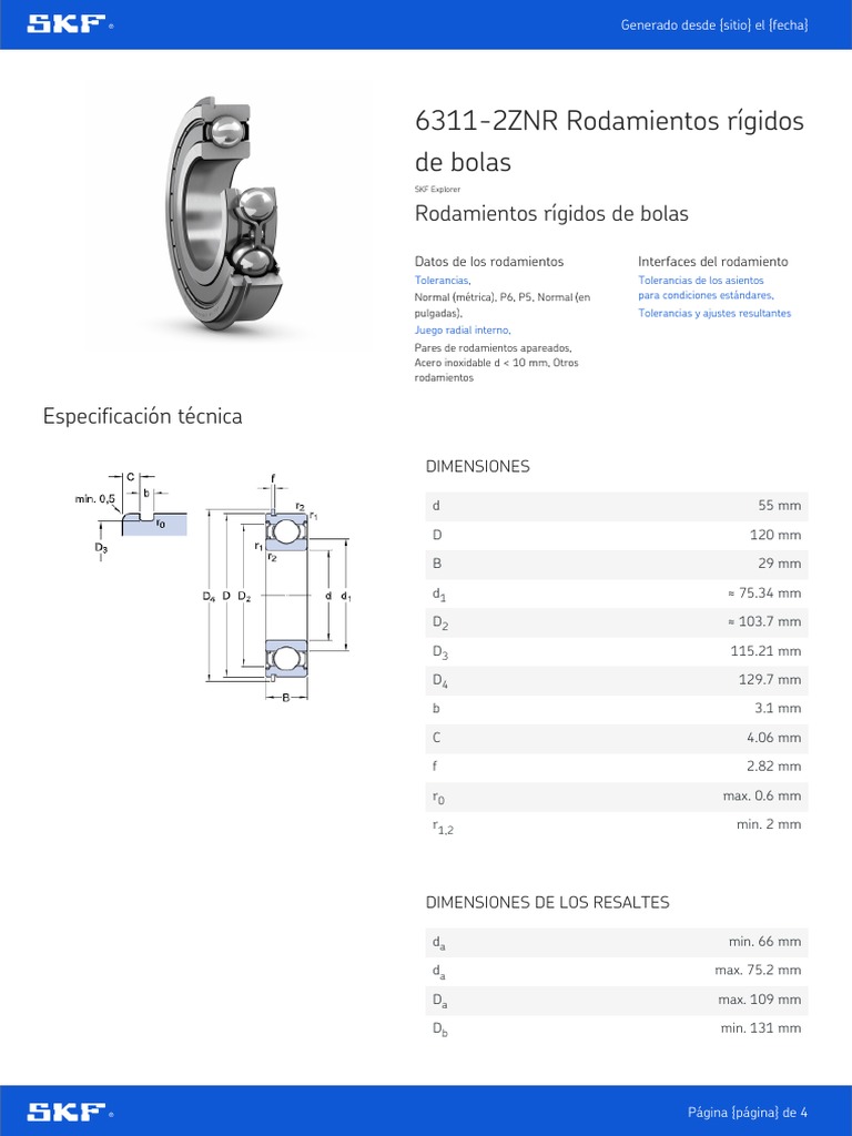 6311-2ZNR Rodamientos Rígidos de Bolas - 20210608 | PDF | Red mundial | Internet y web