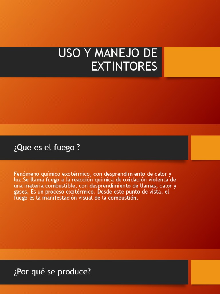 Uso y Manejo de Extintores | PDF