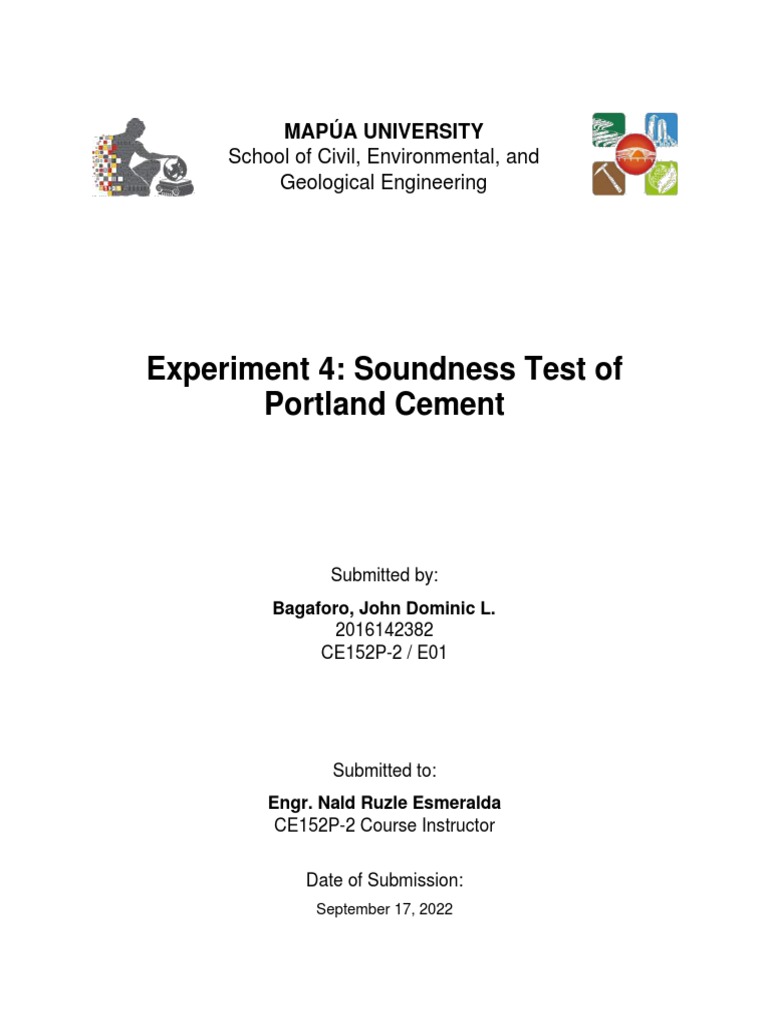 Analysis of the Soundness Test of Portland Cement | PDF | Lime ...