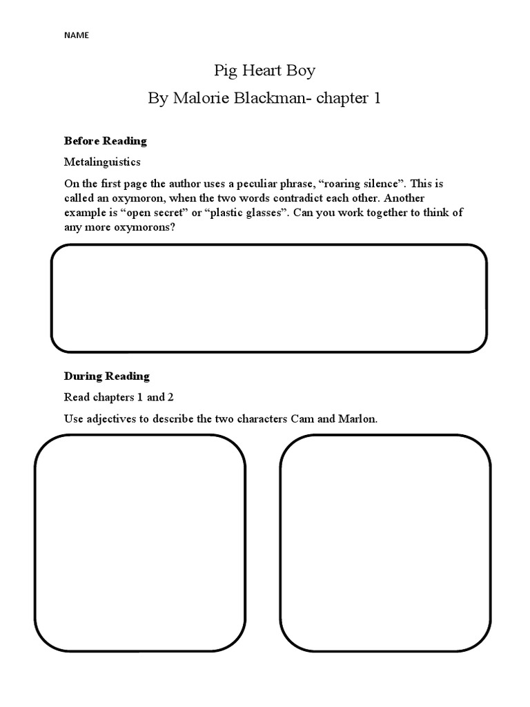 Pig Heart Boy+Comprehension | PDF | Self-Improvement