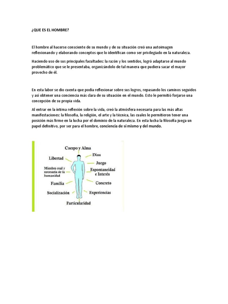 QUE ES EL HOMBRE Guia 2 para 8vo | PDF