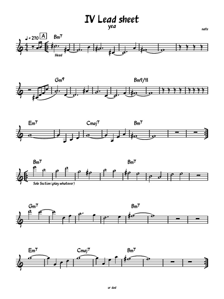 IV - BadBadNotGood Leadsheet | PDF