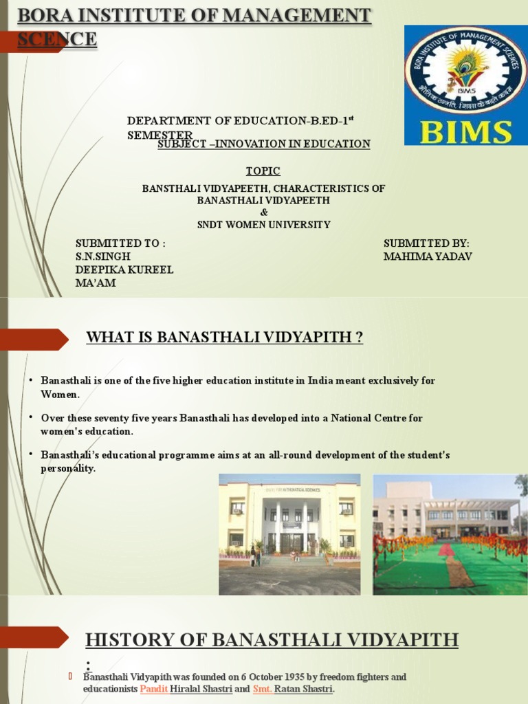 Banasthali Vidyapeeth | PDF | Higher Education | Educational Stages