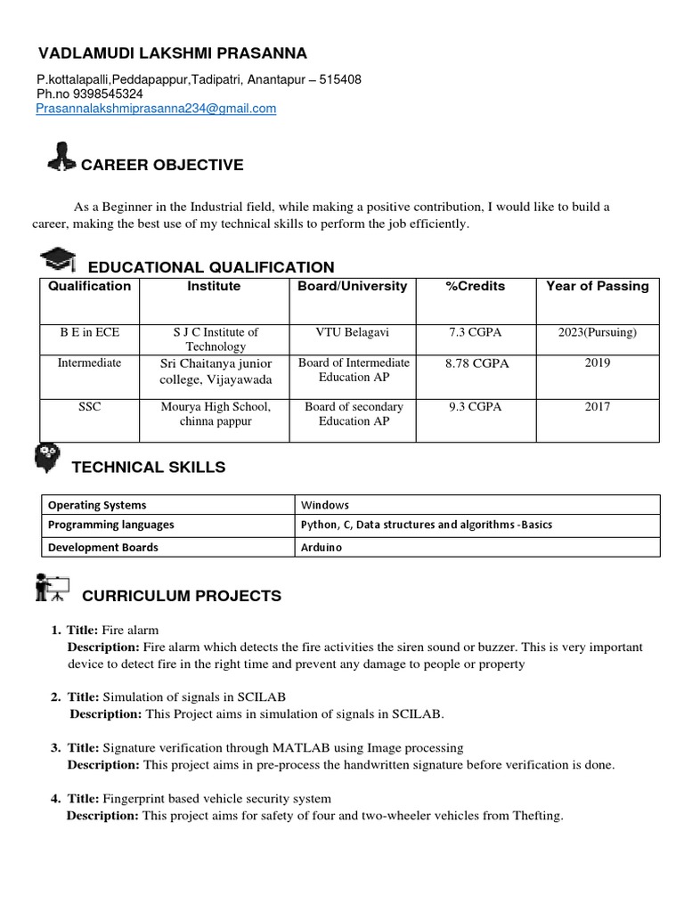 Prasanna Resume | PDF | Computer Engineering | Computing
