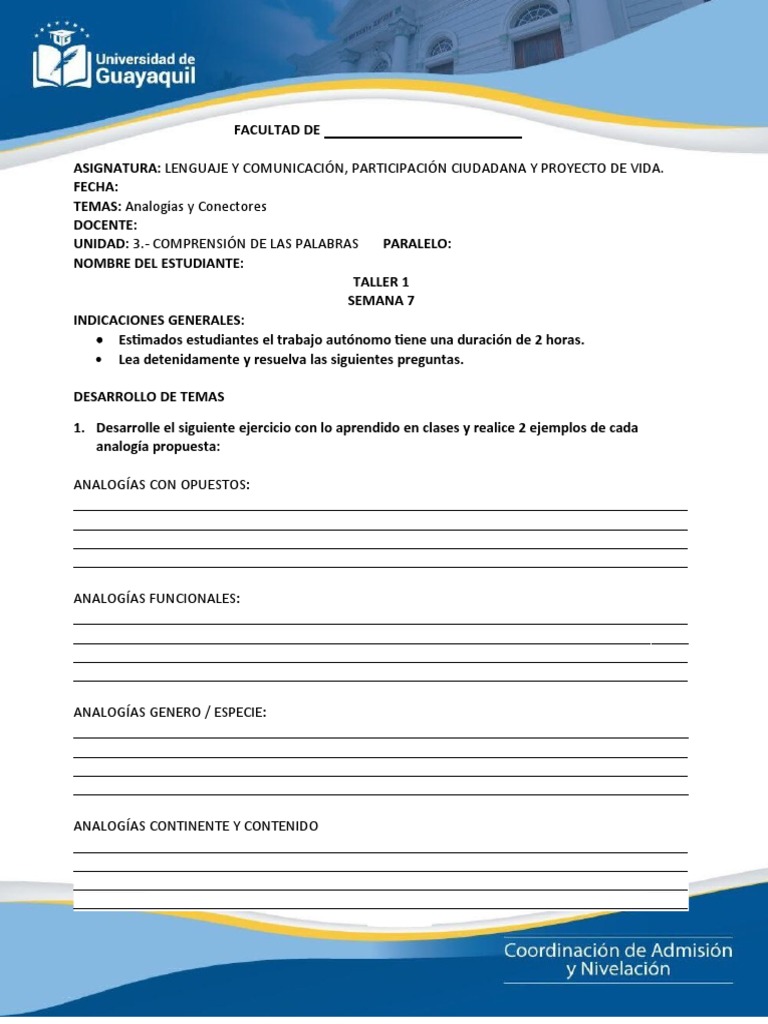 Taller U3 Clase 1 s7 | PDF