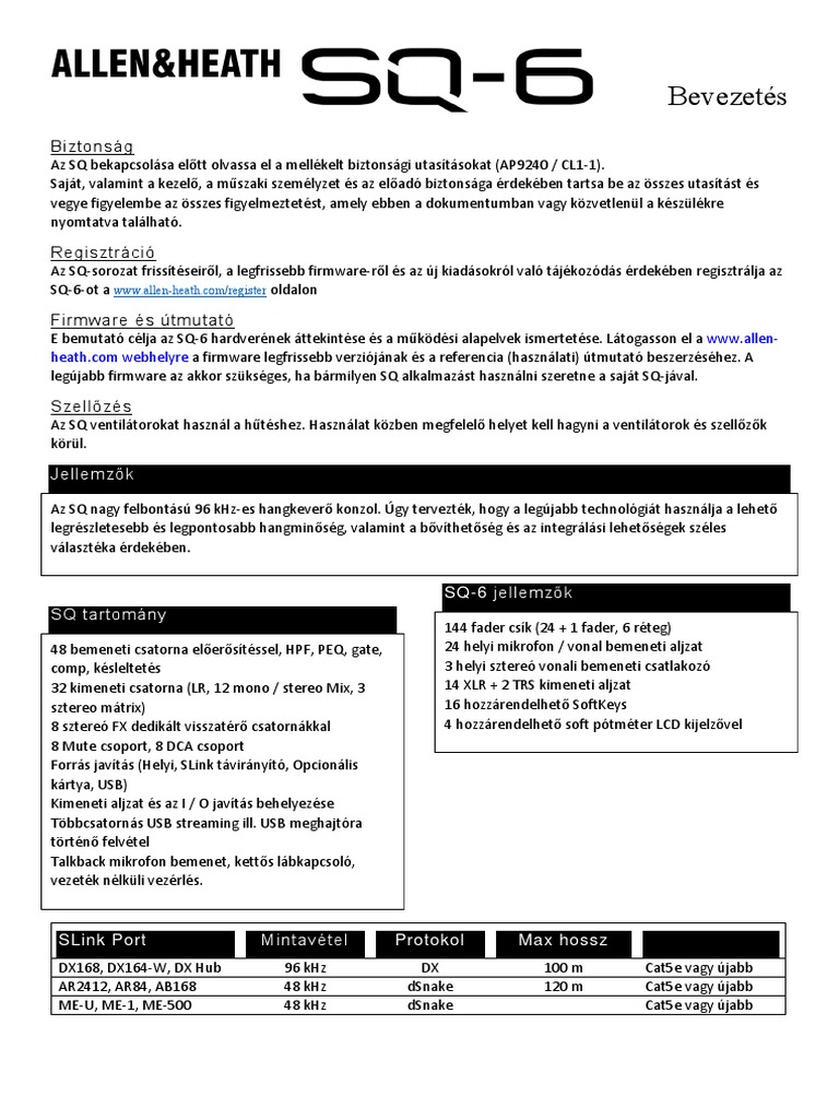 SQ6 Gyorsútmutató | PDF