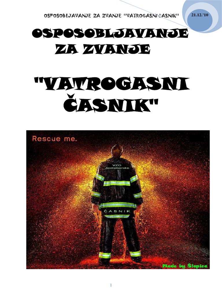Vatrogasni Casnik Skripta PDF | PDF