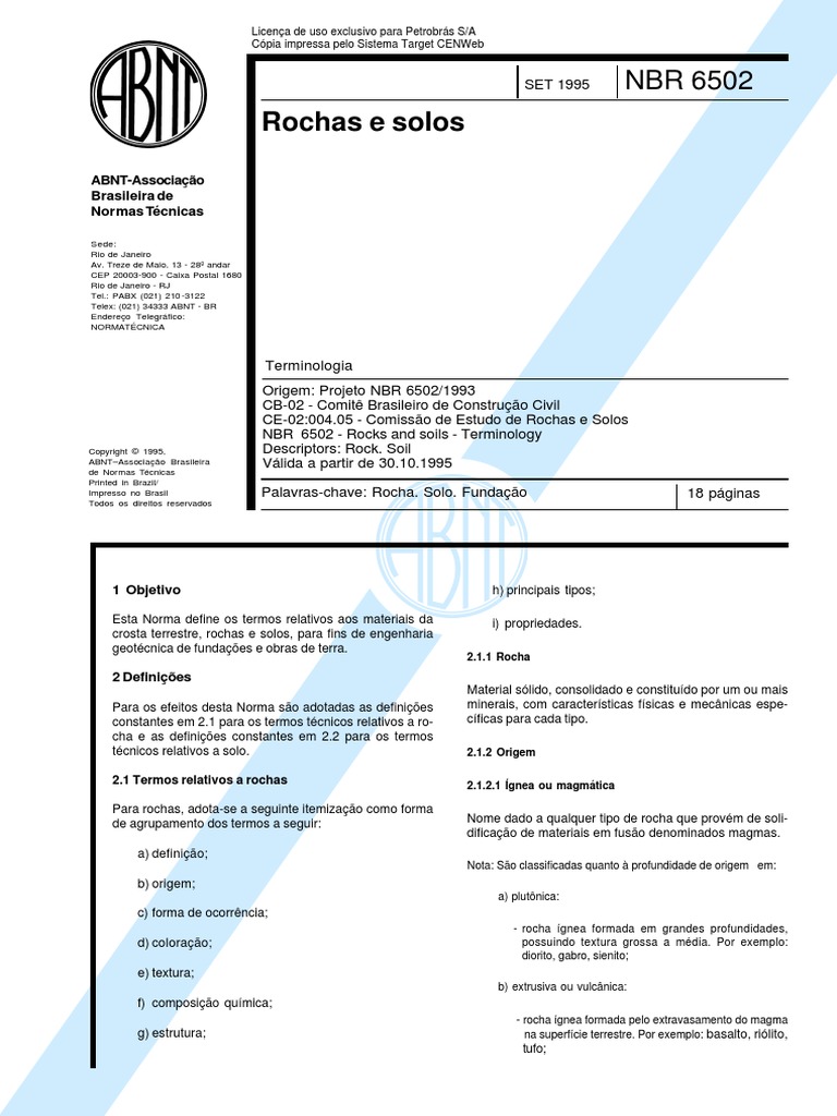 NBR 6502-Rochas e Solos | PDF | Rocha ígnea | Basalto