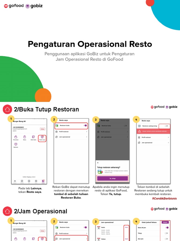 Panduan Operasional Resto Di GoBiz | PDF