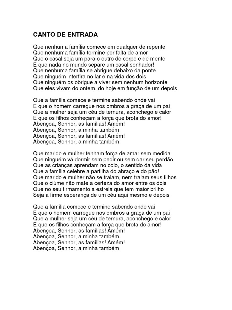 Cantos Casamento Tia Catarina e Tio Isvaldo | PDF | Amor | Eucaristia