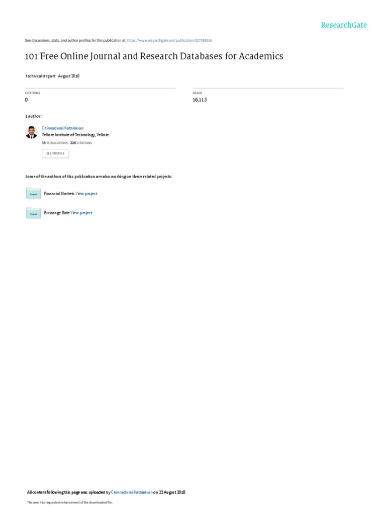 101 Free Online Journal and Research Databases For Academics Free ...