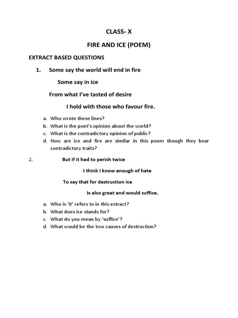 CLASS X Fire&Ice | PDF