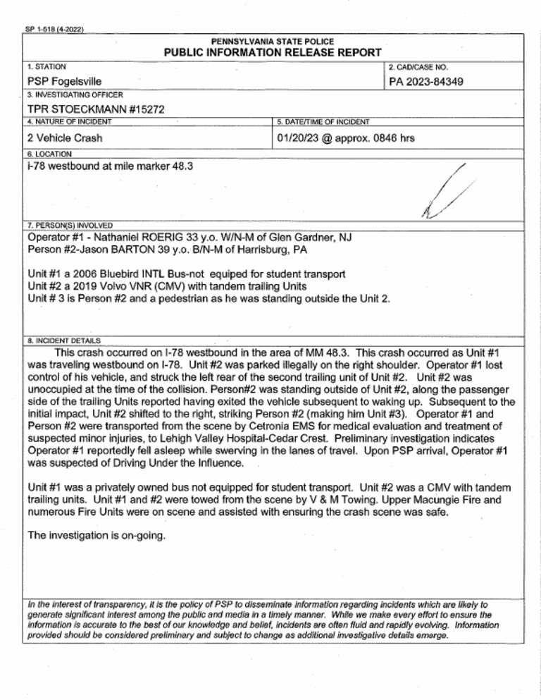 Bus crash police report | PDF