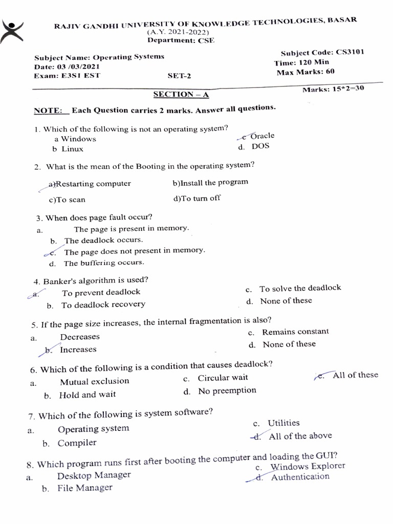 E3 CSE Sem 1 - AY21-22 | PDF