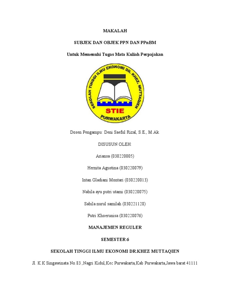 Subjek dan Objek PPN serta PPnBM | PDF | Bisnis