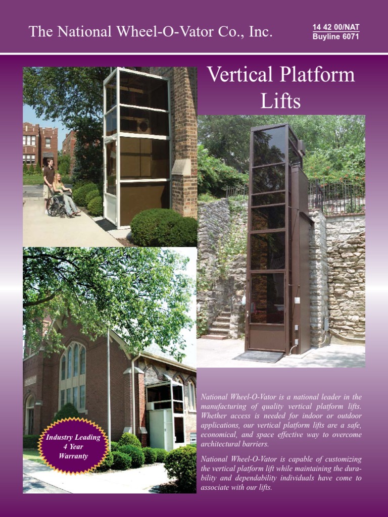 Vertical Platform Lift Brochure | PDF | Elevator | Door