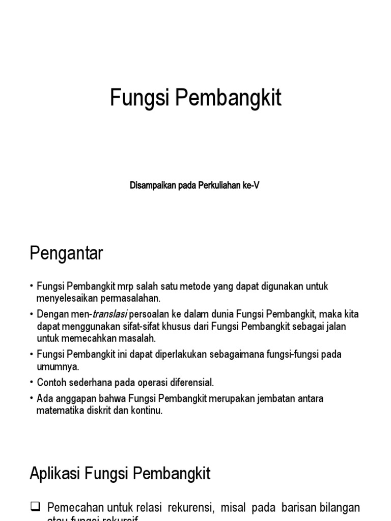 Fungsi Pembangkit | PDF