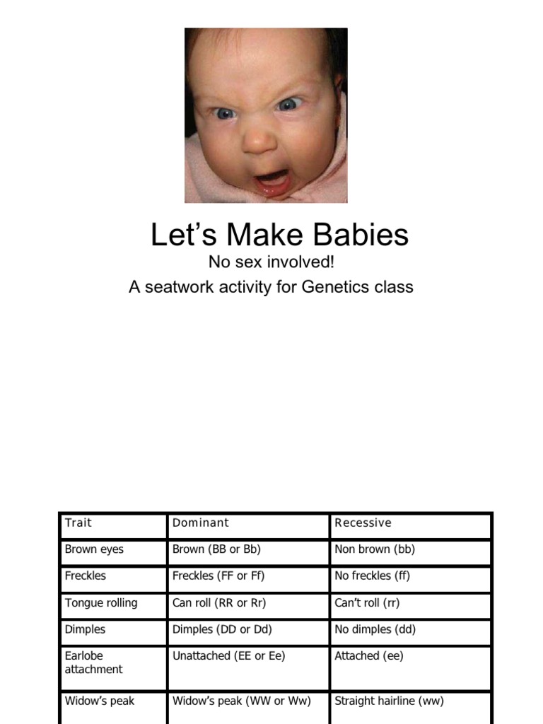 Let's Make Babies Genetics Activity | PDF
