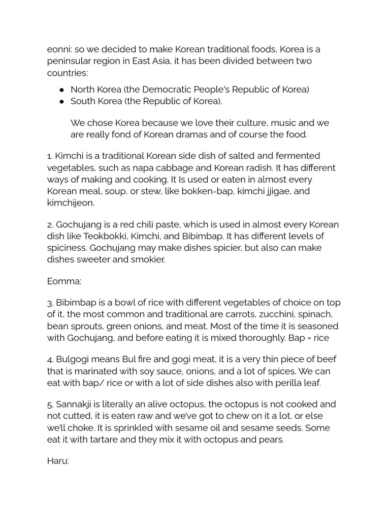 Korea Talk | Download Free PDF | Korean Cuisine | Asian Cuisine