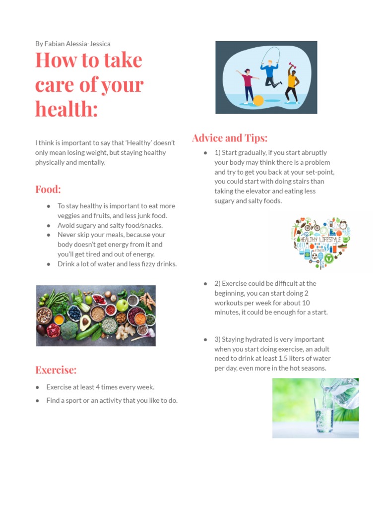 How To Be Healthy English Presentation | PDF