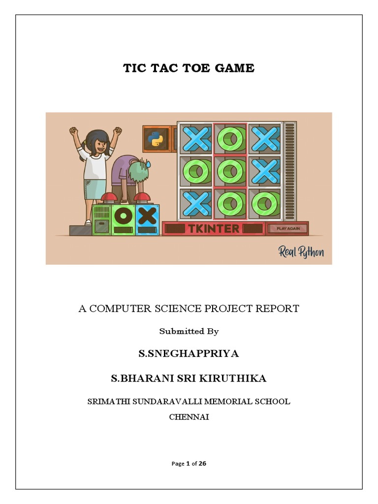 Tic Tac Toe Game - 093333 | PDF | Python (Programming Language) | Computer Programming