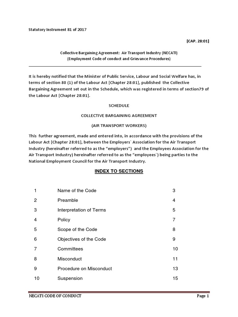 NECATI Employment Code of Conduct | PDF | Employment | Committee