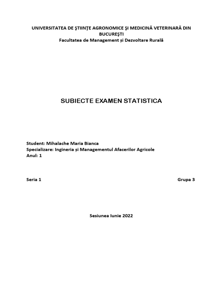 Statistica 1245 | PDF