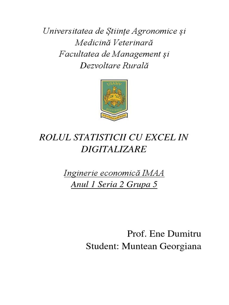 Statistica&Econometrie | PDF