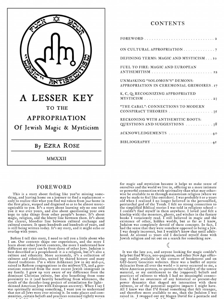 FYMA A Lesser Key To The Appropriation of Jewish Magic & Mysticism ...