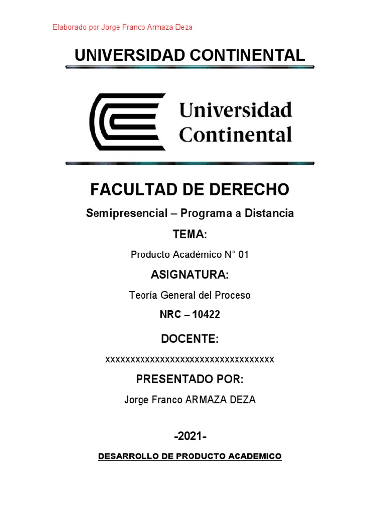 Producto Académico #02 - Universidad Continental - Jorge Franco Armaza Deza - Teoría General Del ...