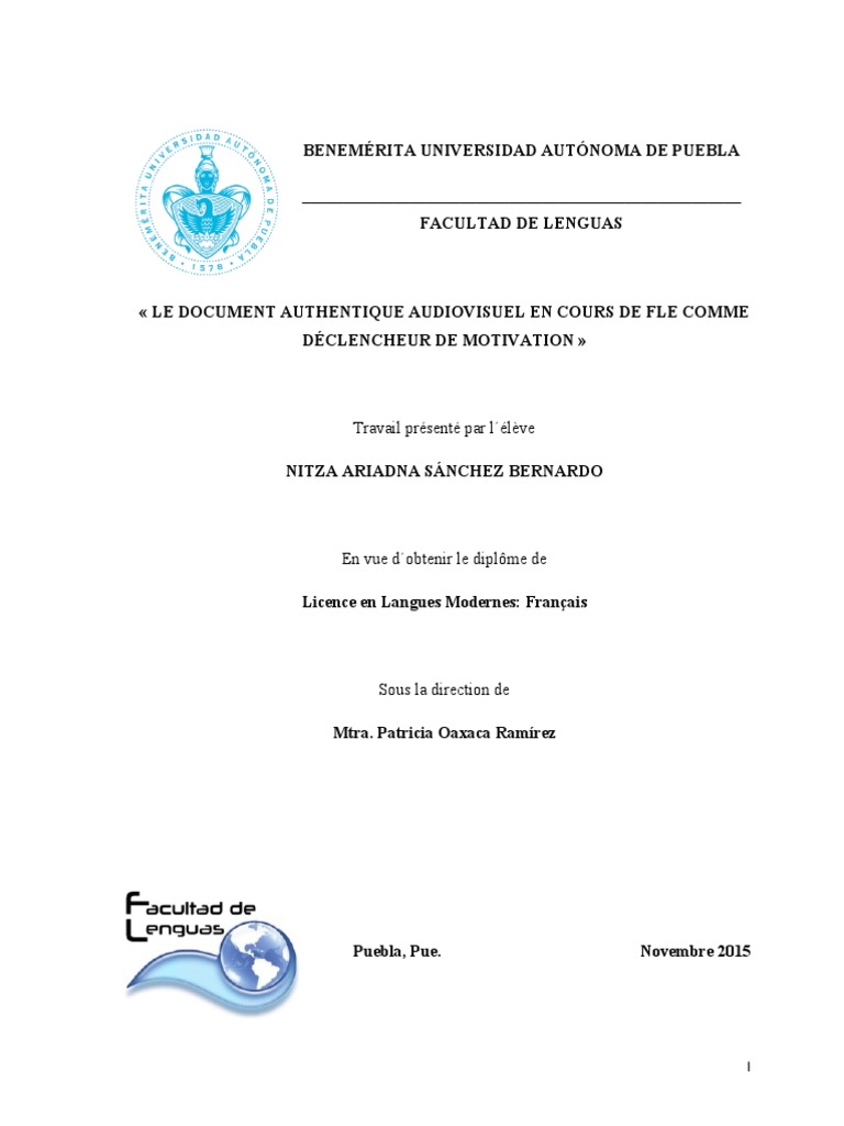 Motivation en FLE par Documents Audiovisuels | PDF | Motivation | Motivant