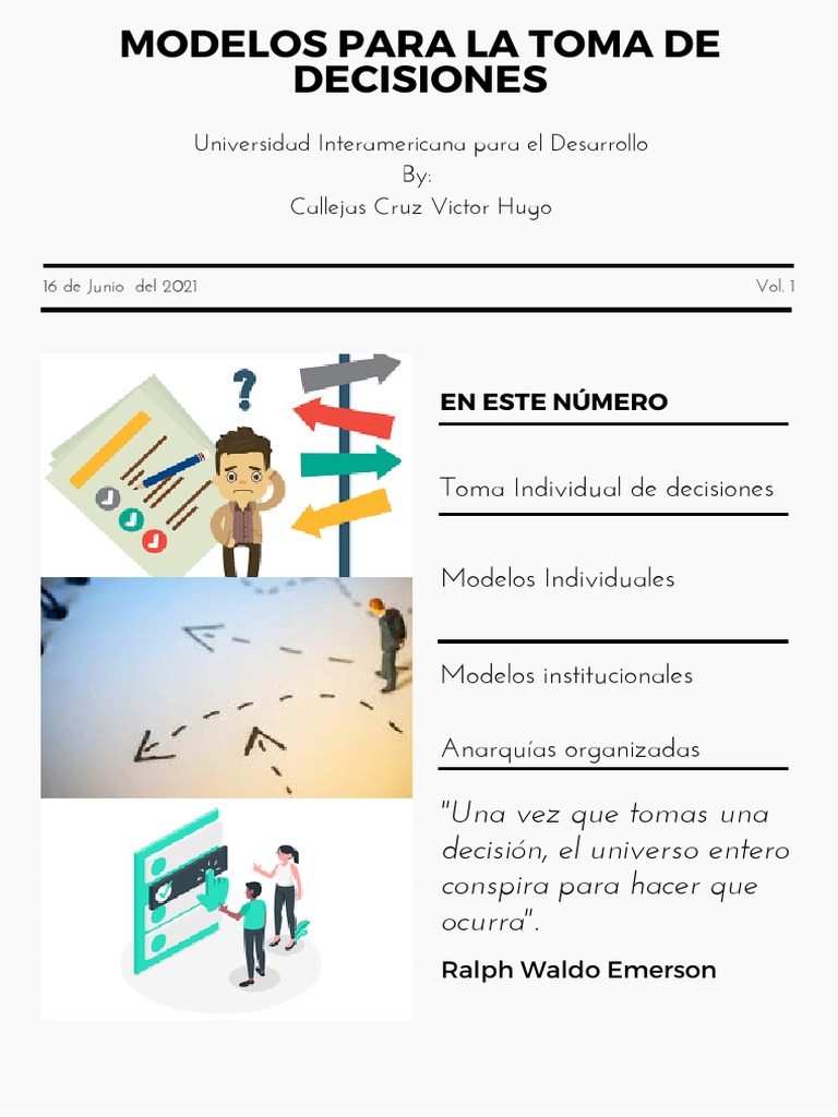 Modelos para La Toma de Decisión-Callejas Cruz Victor Hugo | Descargar gratis PDF | Toma de ...