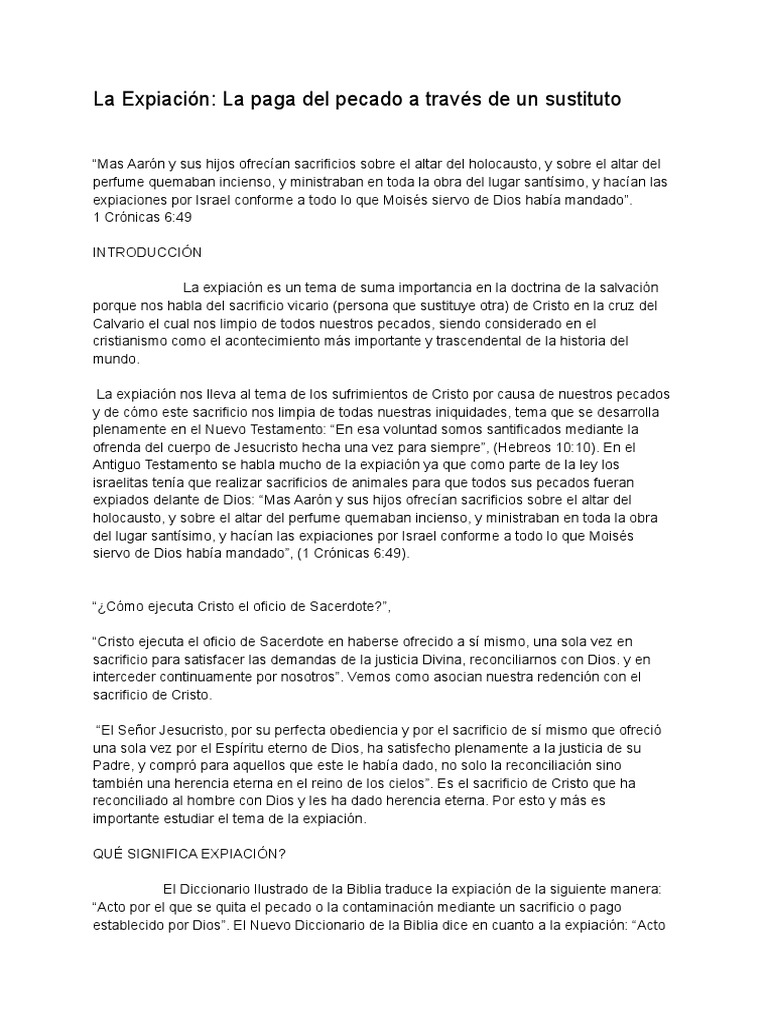 Significado de la Expiación en la Biblia | PDF | Sacerdote | Pecado