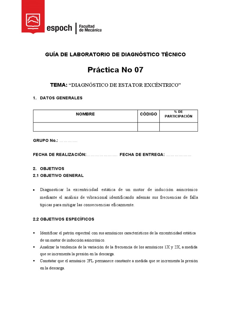 Diagnóstico de Estator Excéntrico en Motores | PDF | Frecuencia ...