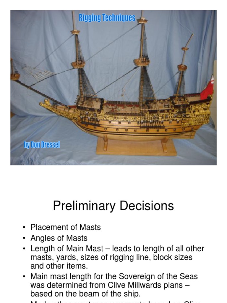 Model Ship Rigging Techniques Guide | PDF | Rigging | Mast (Sailing)