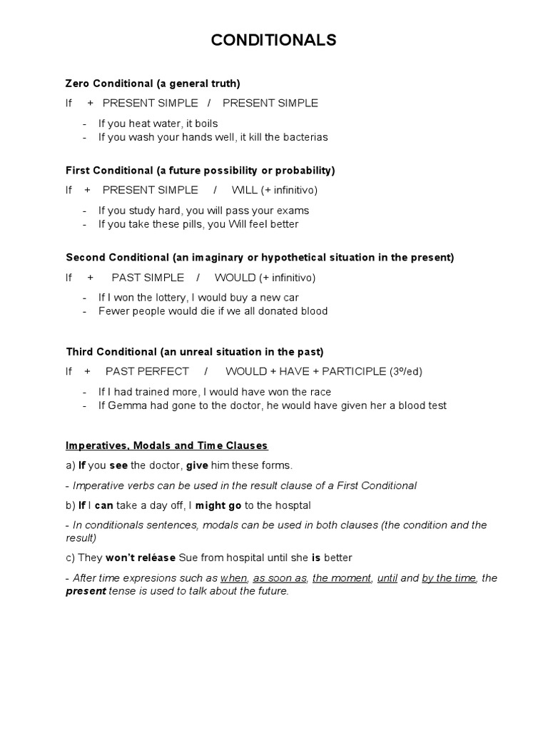 CONDITIONALS Explication | Download Free PDF | Grammar | Linguistics