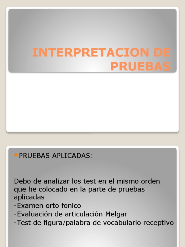 Interpretacion de Pruebas | PDF | Palabra | Oración (Lingüística)