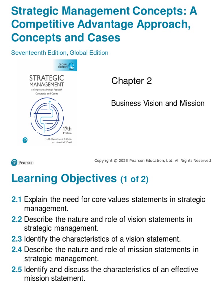 Chapter 2 The Business Vision and Mission | PDF | Strategic Management ...