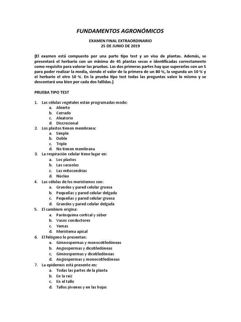 Examen Final Fundamentos 2018 | PDF | Ciencia y matemáticas