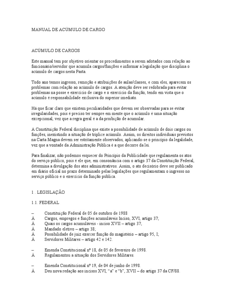 Manual de Acumulo de Cargo | PDF