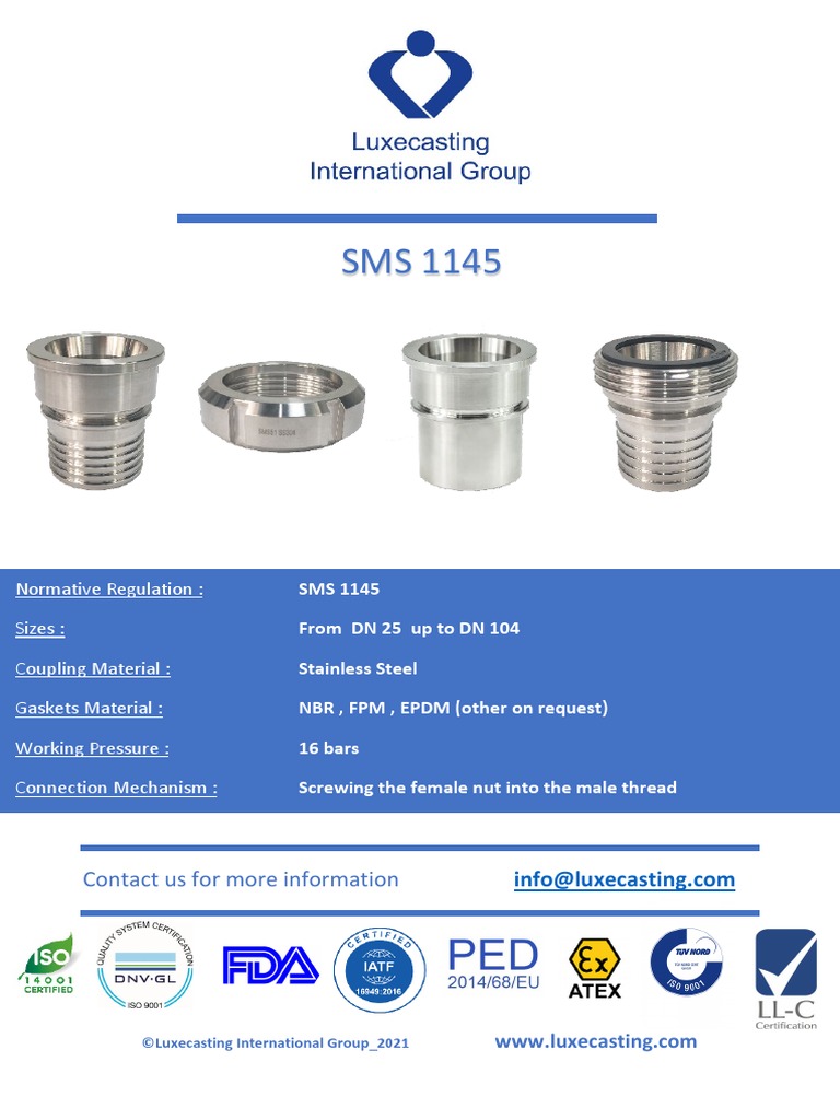SMS 1145 Fittings Specifications | PDF