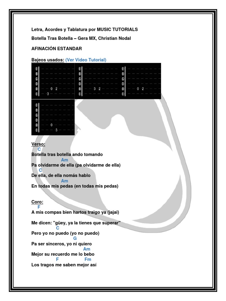 Botella Tras Botella Christian Nodal Mera Mx Letra Y Acordes By Musictutorials Pdf 