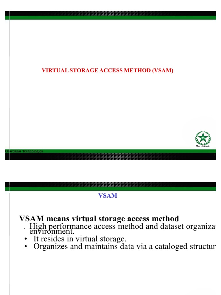 VSAM - Virtual Storage Access Method | PDF | System Software | Computing
