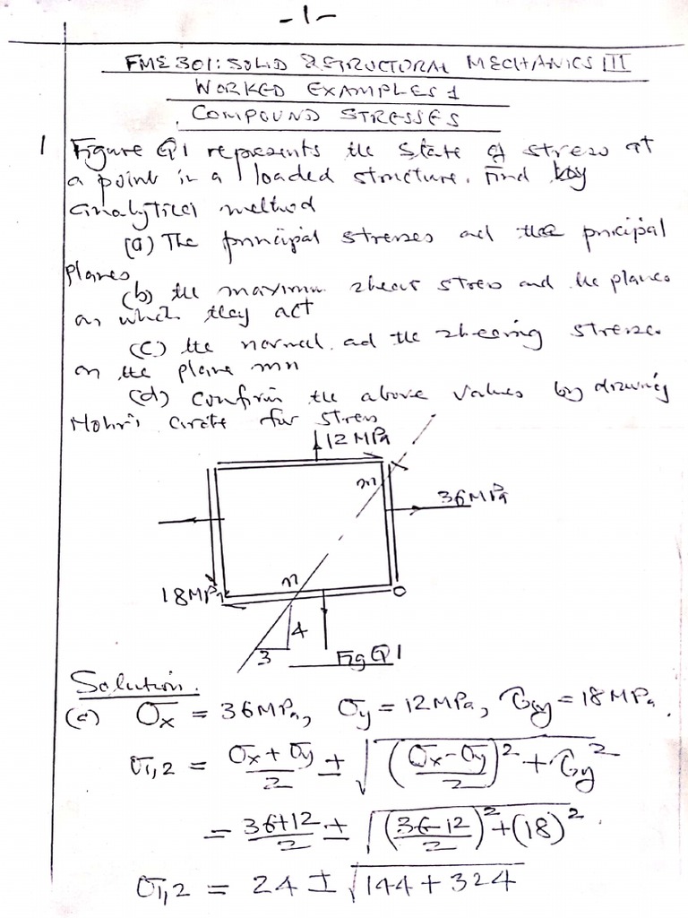 Compound Stress Worked Examples 1 | PDF
