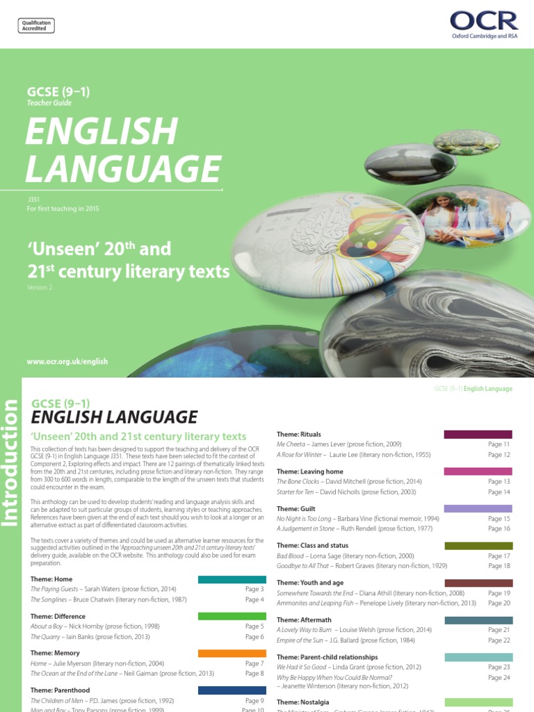 Unseen 20th and 21st Century Literary Texts | PDF