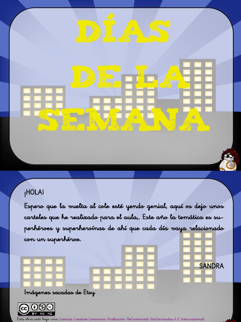 Días de La Semana Superheroes | PDF