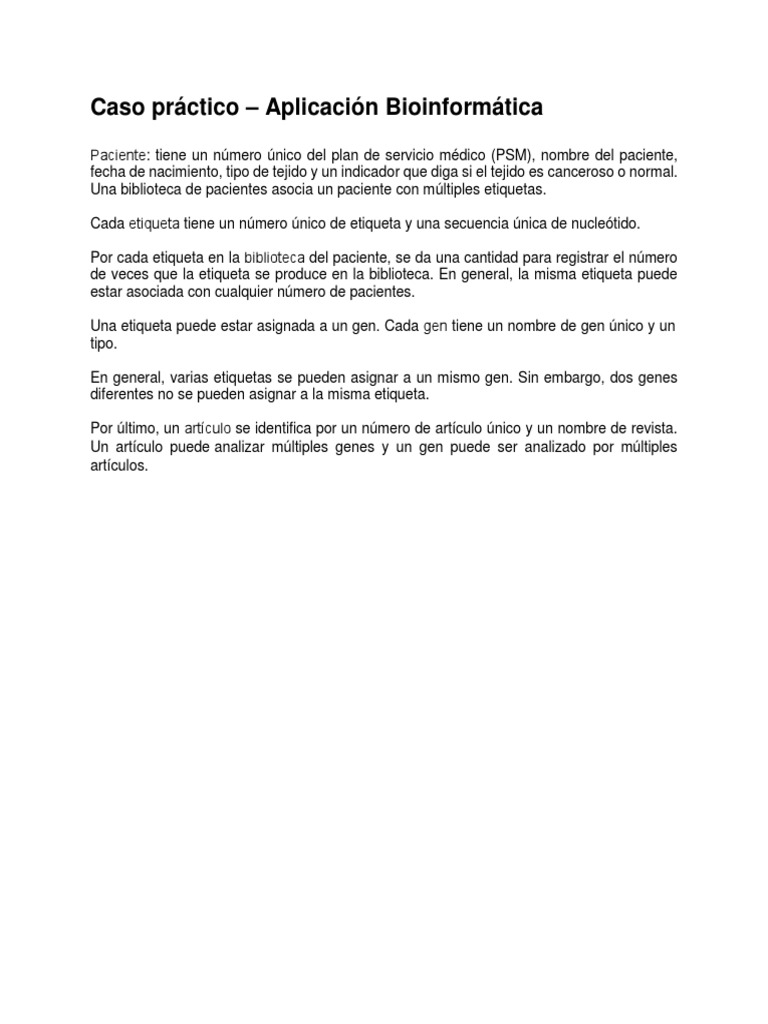 Caso Práctico - Bioinformática | PDF